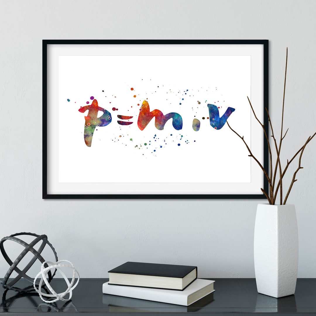 The Momentum Formula Print, Multicolored Science Wall Art for Physics ...