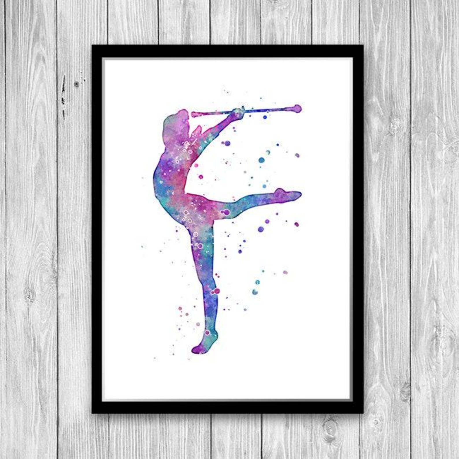 Baton Twirling Art | Girl Baton Twirler Watercolor Print | Baton ...