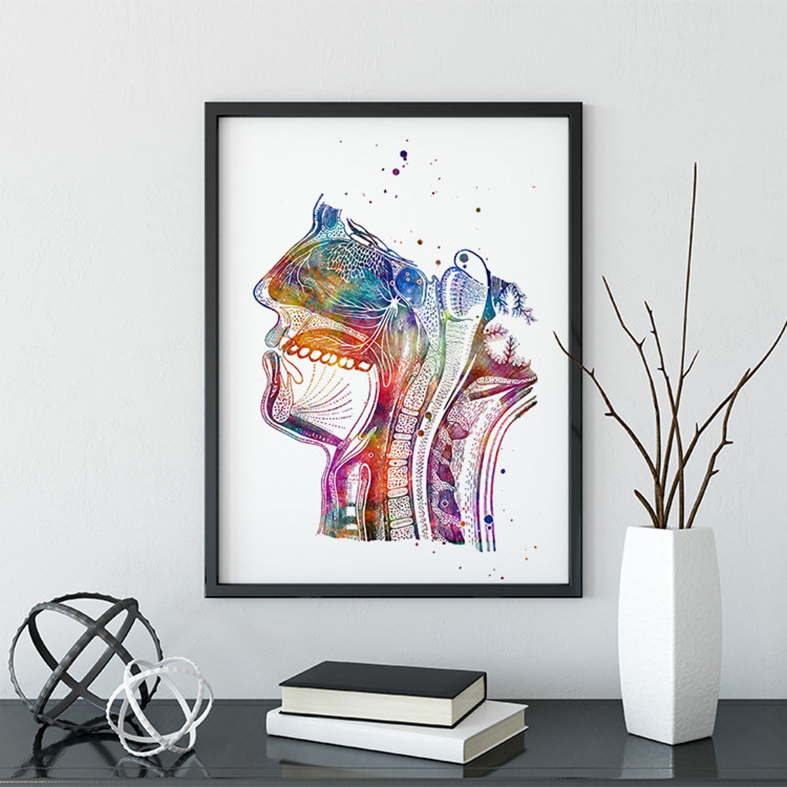 Anatomy Art Respiratory System Pathway of Air Watercolor Print - Etsy
