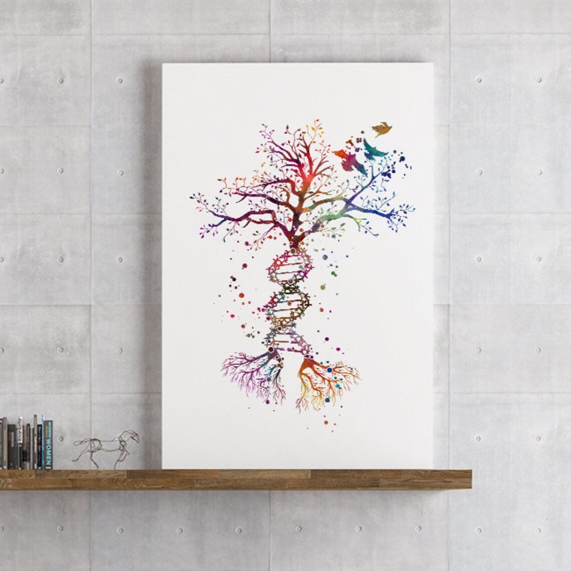 Genetic Science Art DNA Tree of Life Watercolor Print Genetics | Etsy