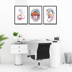 Ear Nose Throat Prints Doctor Office Decor ENT Watercolor Wall Art ...