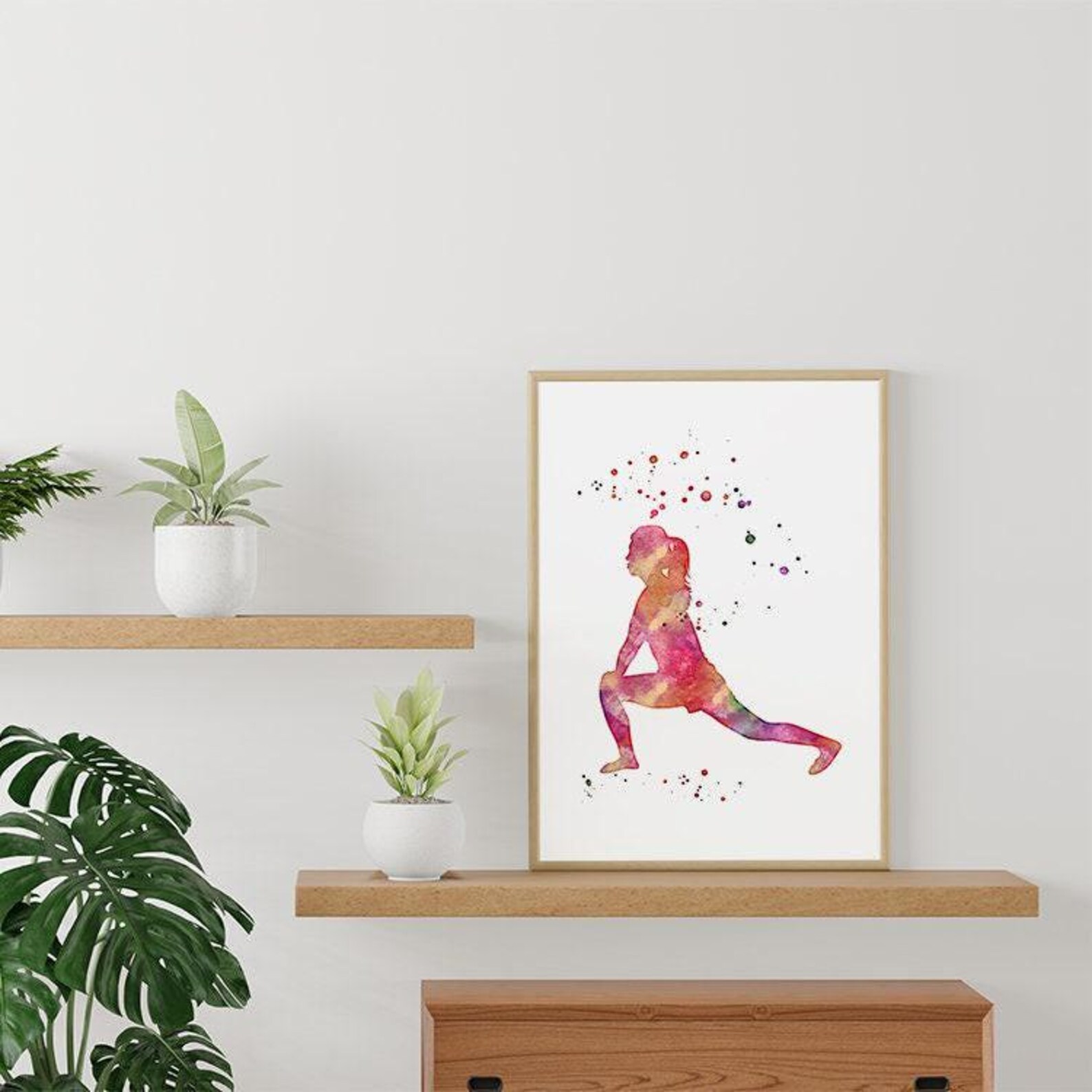 Yoga Exercise Watercolor Art Print for Yoga Room Wall Decor ...