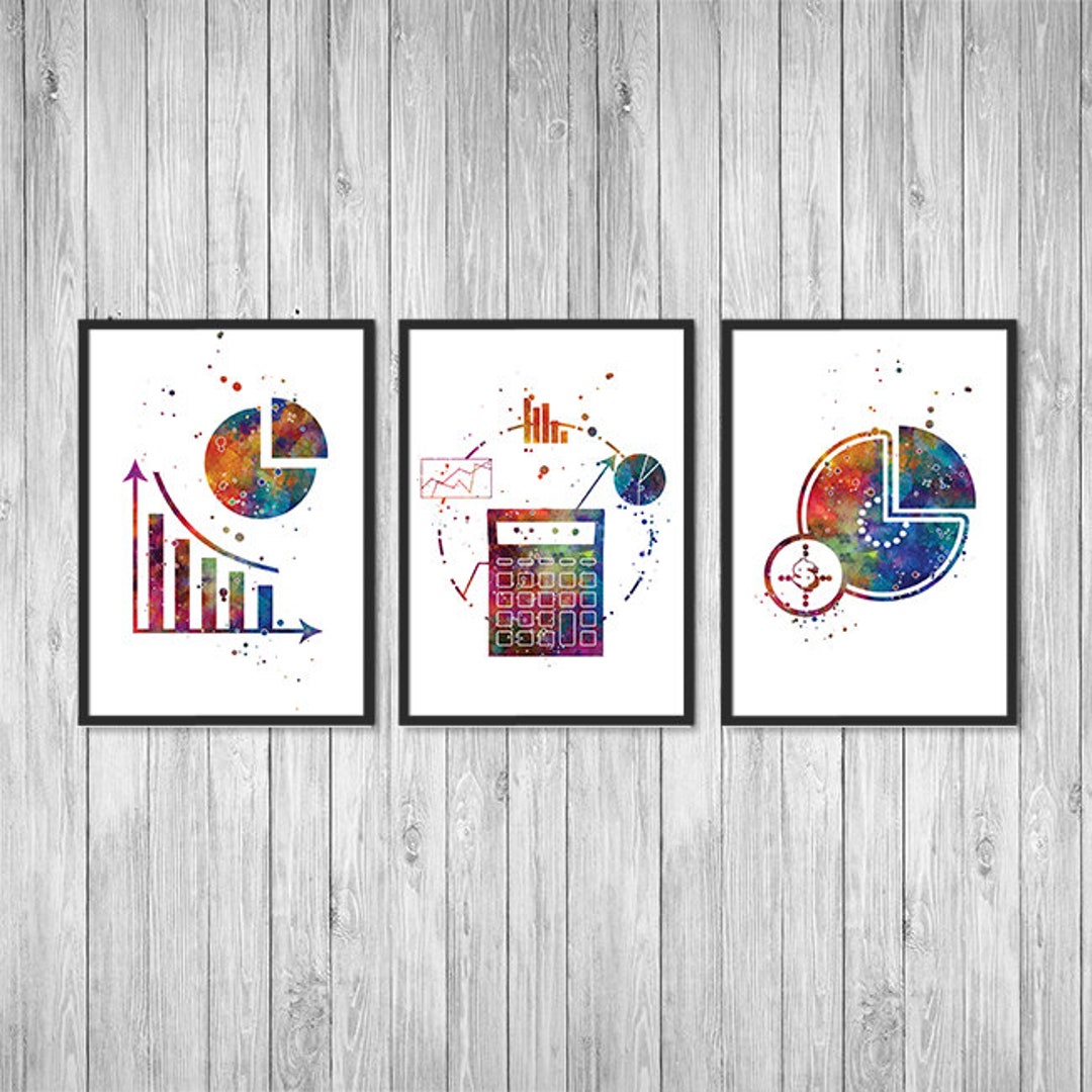 Accountant Office Decor, Bookkeeper Gift, Accounting Art Set of 3 ...