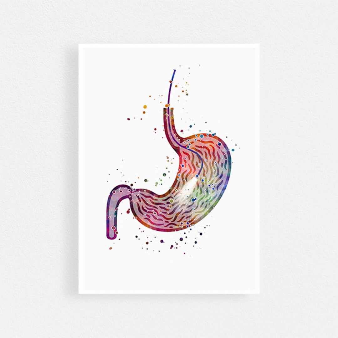 Endoscopy Gastroenterology Watercolor Art Print, Endoscope Multicolored ...