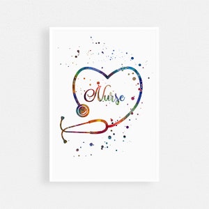 Nurse Room Decor, Multicolored Watercolor Print for Nursing Wall Art ...