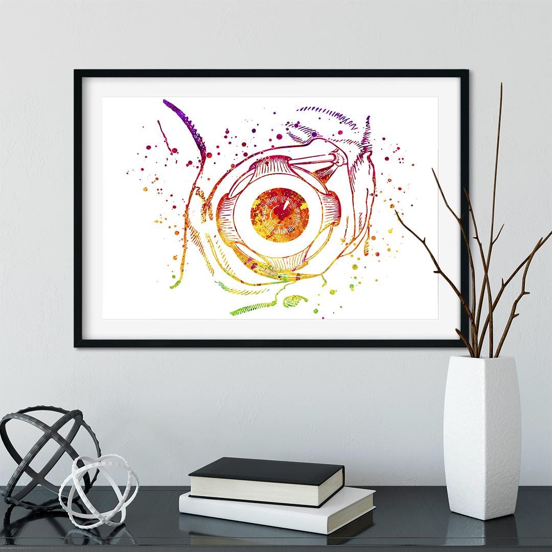 Ophthalmology Poster, Human Eye Anatomy Print, Vibrant Watercolor ...