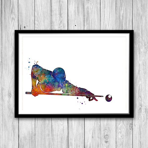 Billiards Watercolor - Etsy