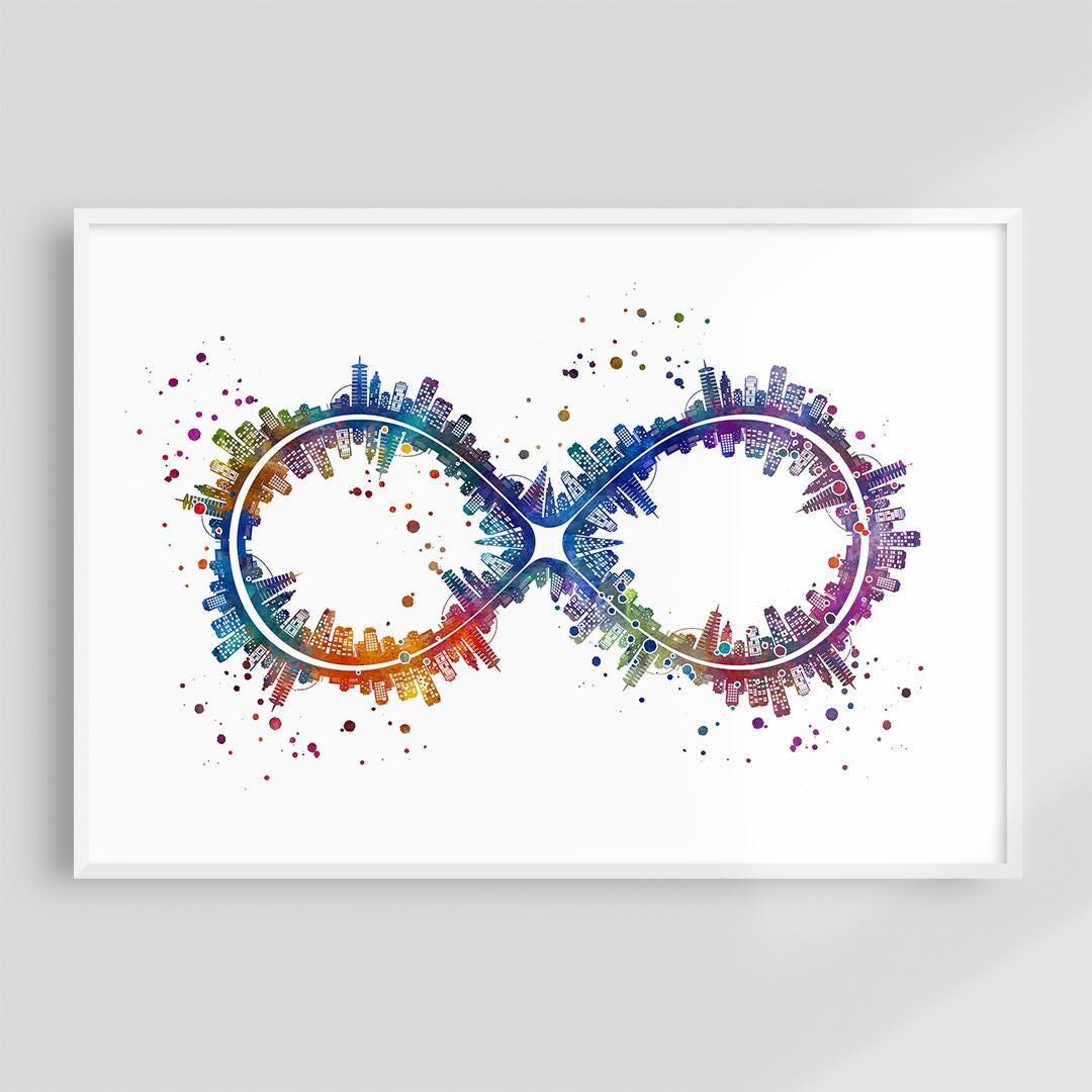 Civil Engineer Graduation Gift, Watercolor Print Infinity Symbol, City ...