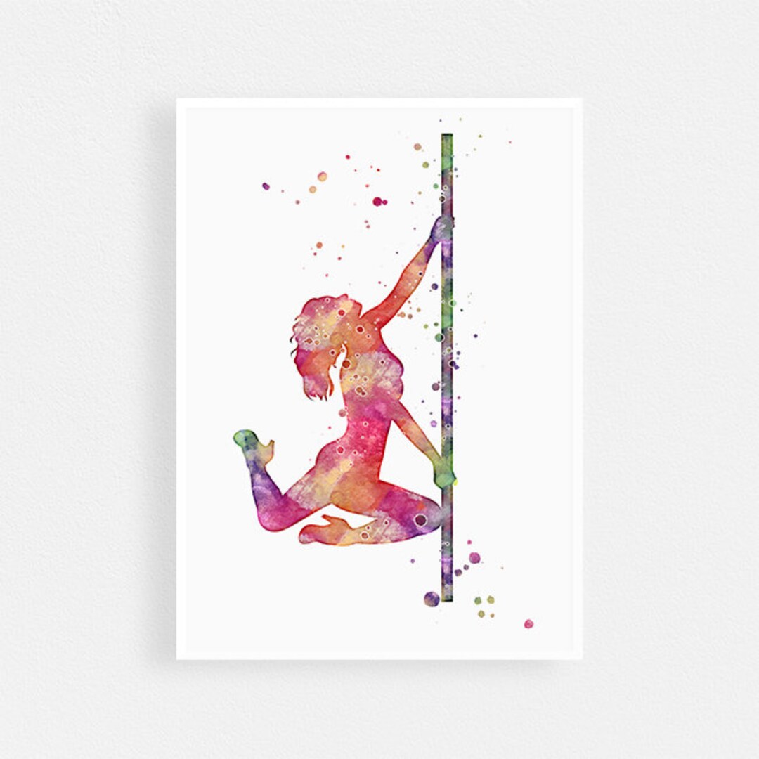 Girl Pole Dancer Watercolor Art Print | Pole Dance Studio Decor - Etsy