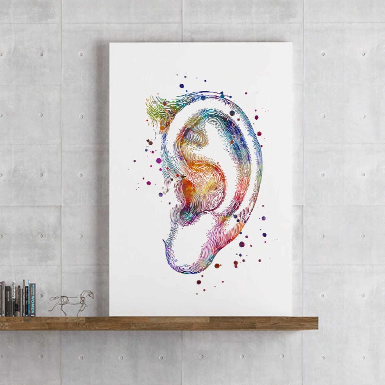 Outer Ear the Auricle Audiology Art Watercolor Print - Etsy