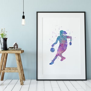Basketball Watercolor Set of 3 Art Prints, Girl Basketball Player Girls ...
