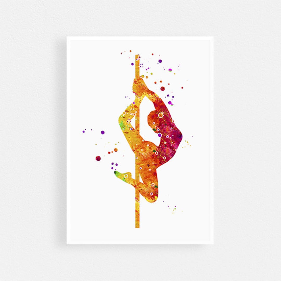 Pole Dance Art, Pole Dancer Watercolor Print, Pole Dansing Decor - Etsy