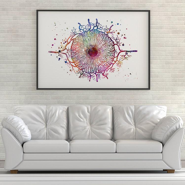 Iris Eye Anatomy Watercolor Print Optometry Ophthalmology Art Doctor ...