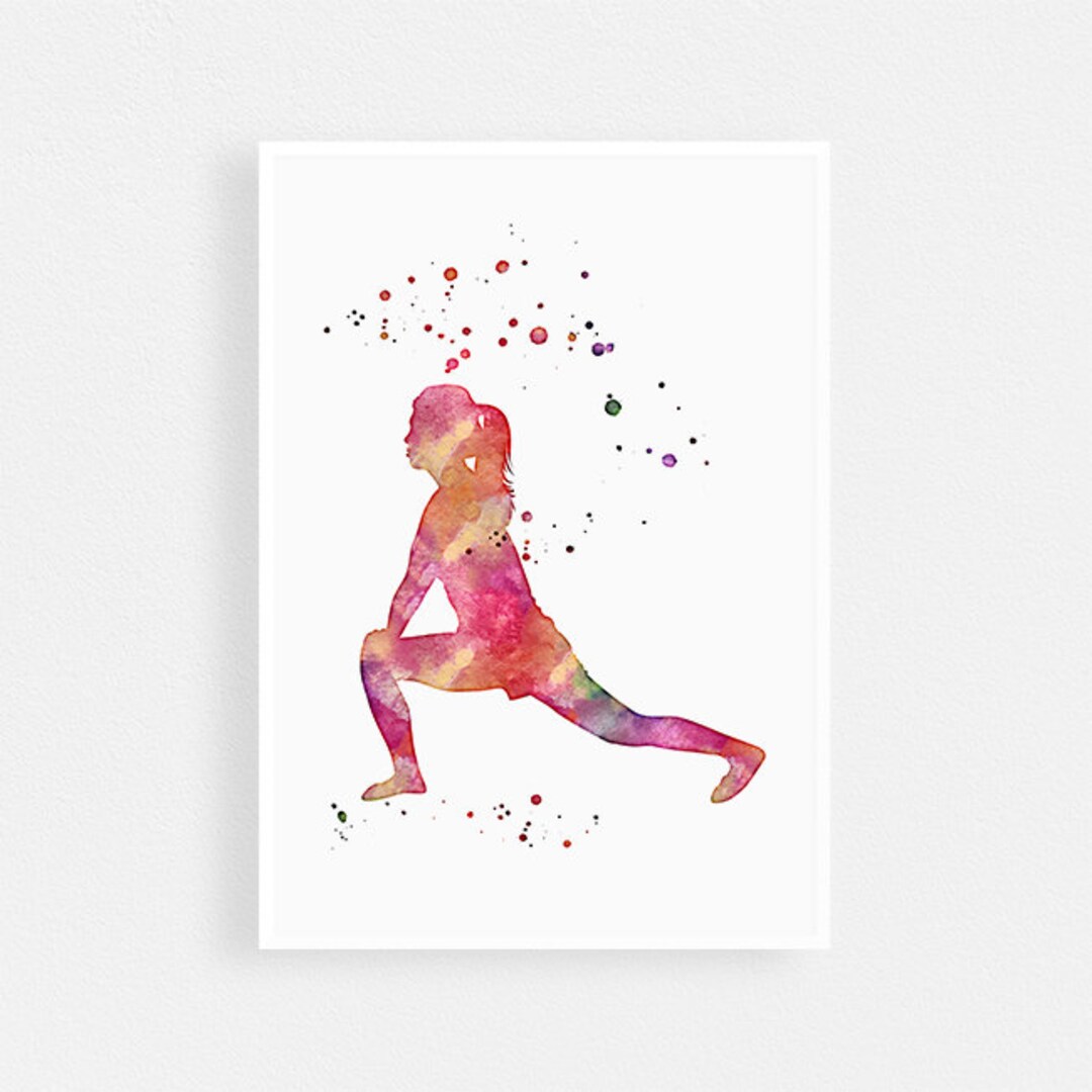Yoga Exercise Watercolor Art Print for Yoga Room Wall Decor ...