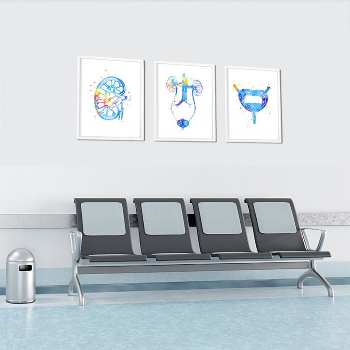 Urologist Gift Urology Art Set Prints Watercolor Anatomy | Etsy