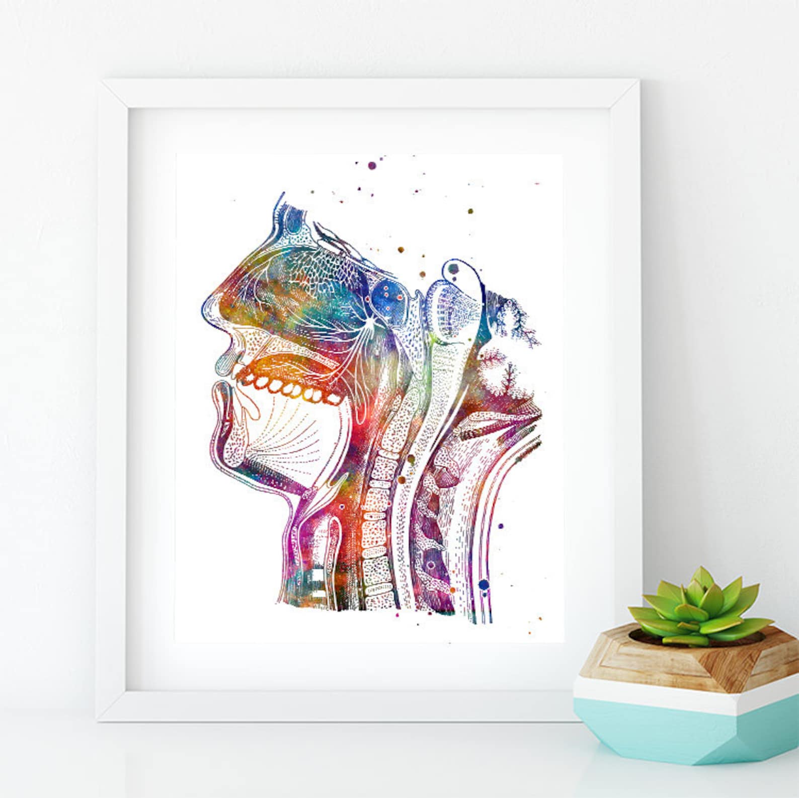 Anatomy Art Respiratory System Pathway of Air Watercolor Print - Etsy
