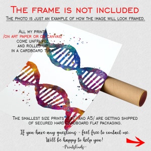 Watercolor DNA Art Print, Science Poster, Genetics Poster - Etsy