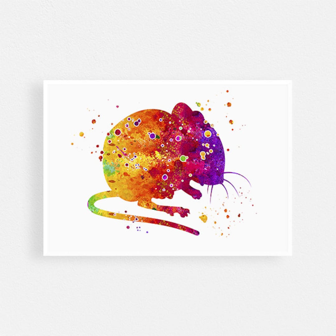 Rat Watercolor Art Print | Cute Rat Art Poster | Rat Lover Gift ...