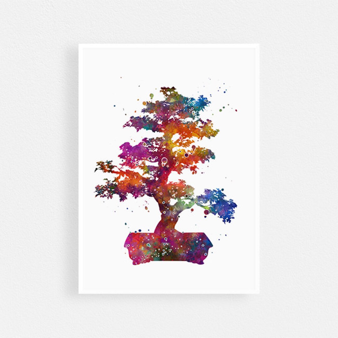 Bonsai Tree Art Print | Zen Wall Art for Office or Living Room ...