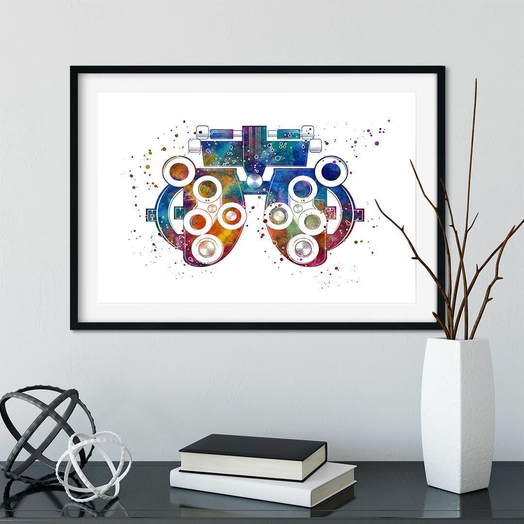 Optometry Art Print – Watercolor Phoropter, Ophthalmology Wall Decor ...
