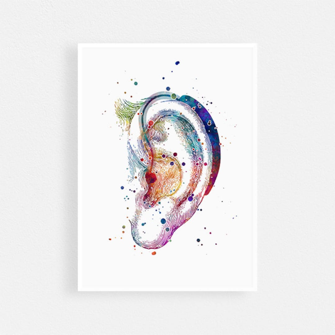 Hearing Aid Watercolor Art Print, Audiology Art, Audiologist Gift ...