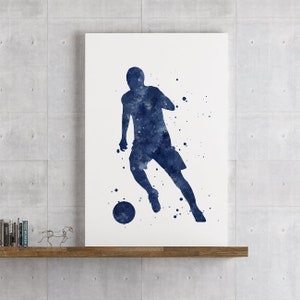 Sports Art Prints Set of 4 Football Soccer Swimming and Karate Navy ...