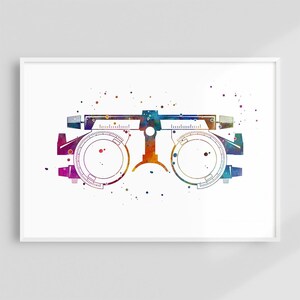 Optometry Office Decor, Trial Frame Eyeglasses Watercolor Art Print ...