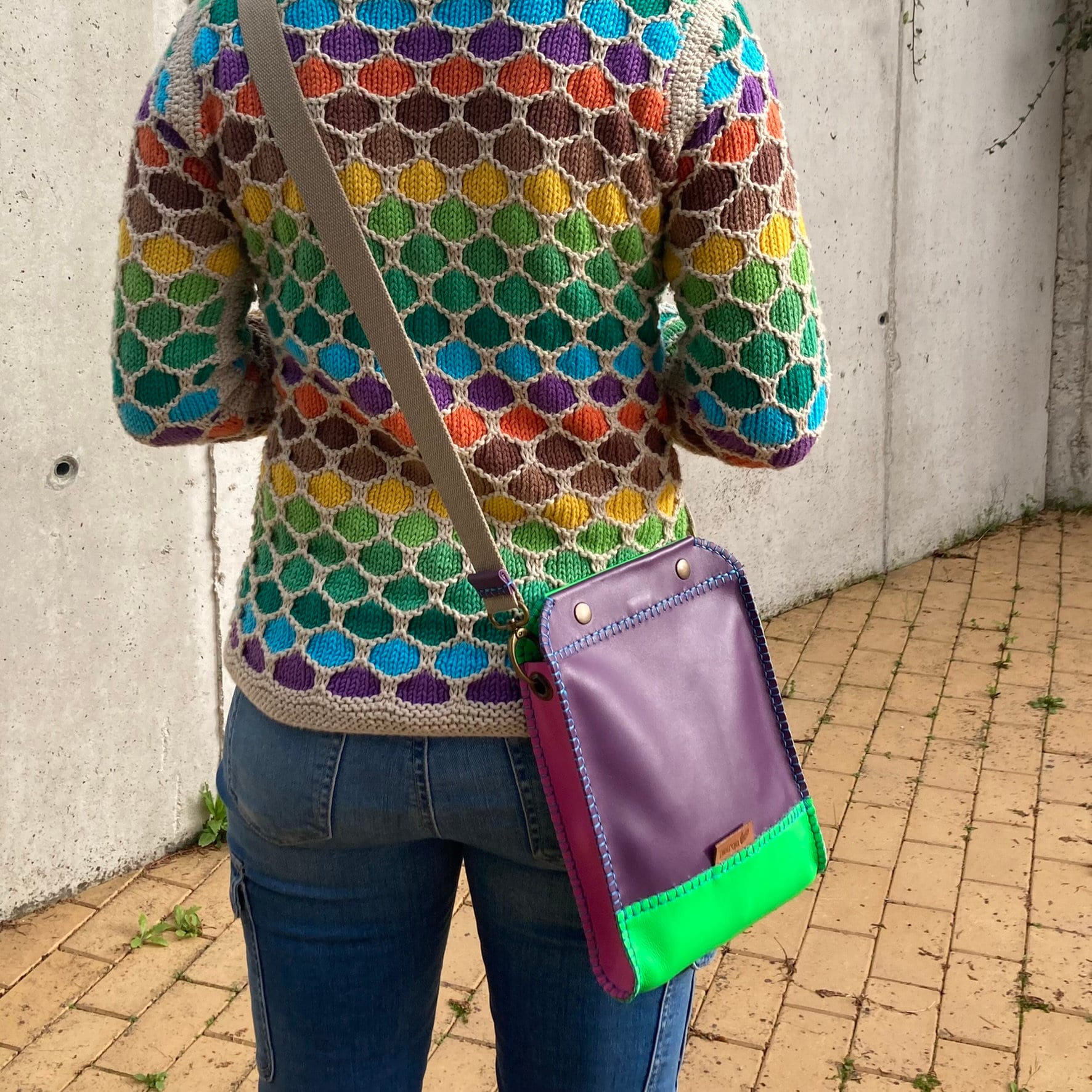 Personalized Messenger Bag, Handmade Leather Bag, Colorful Messenger ...