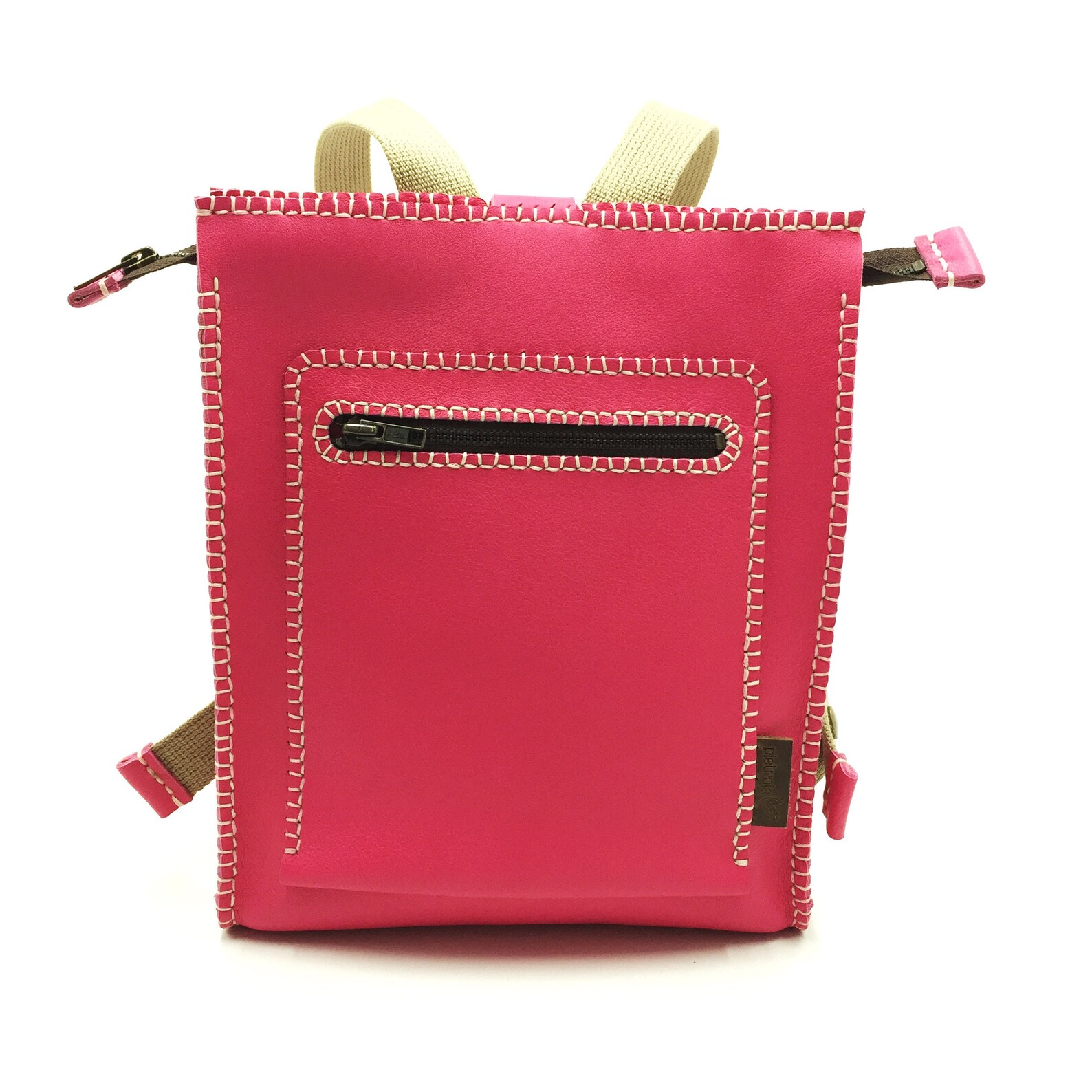 Pink leather backpack colorful comfortable stylish safe | Etsy