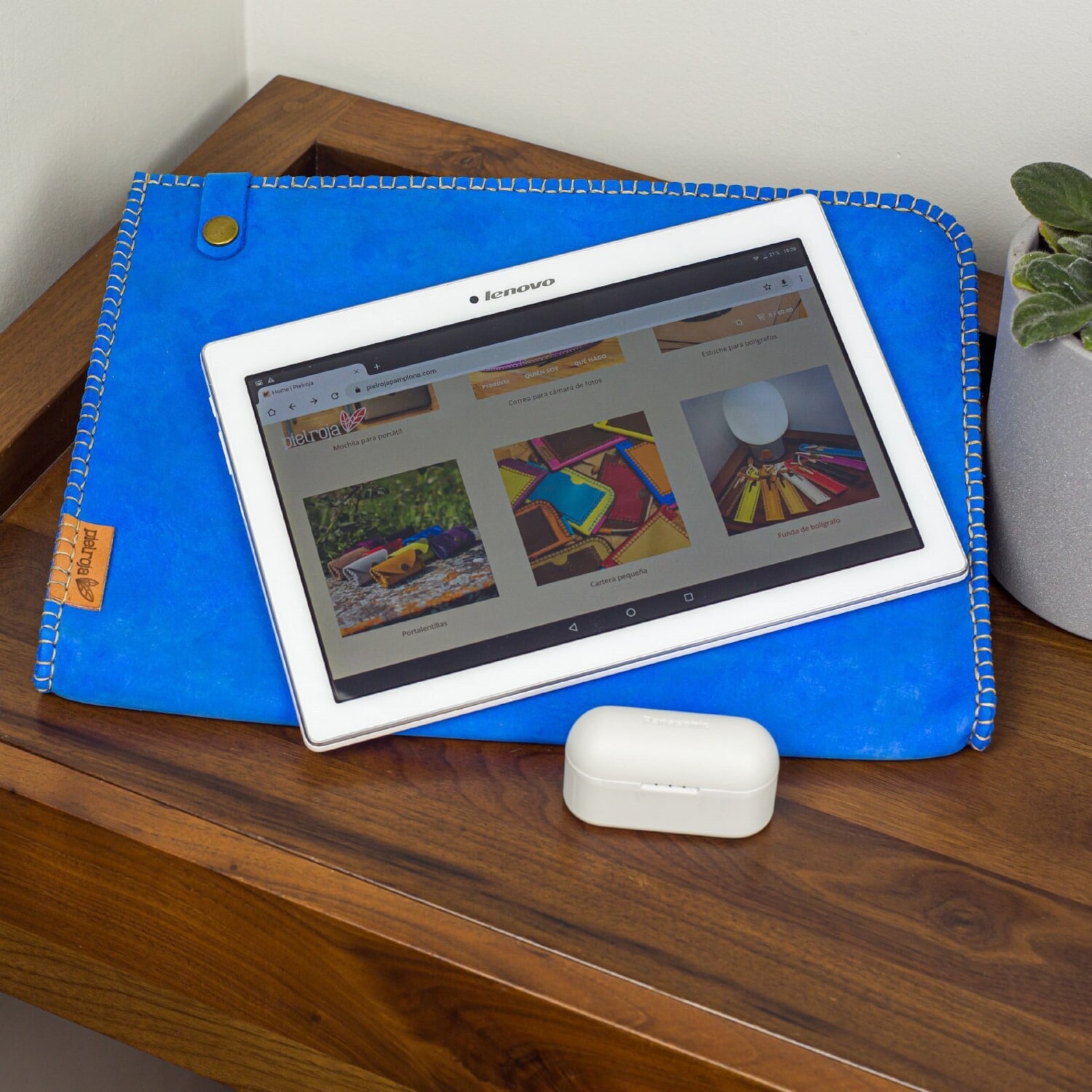 Blue Leather Portfolio Practical and Youthful - Etsy