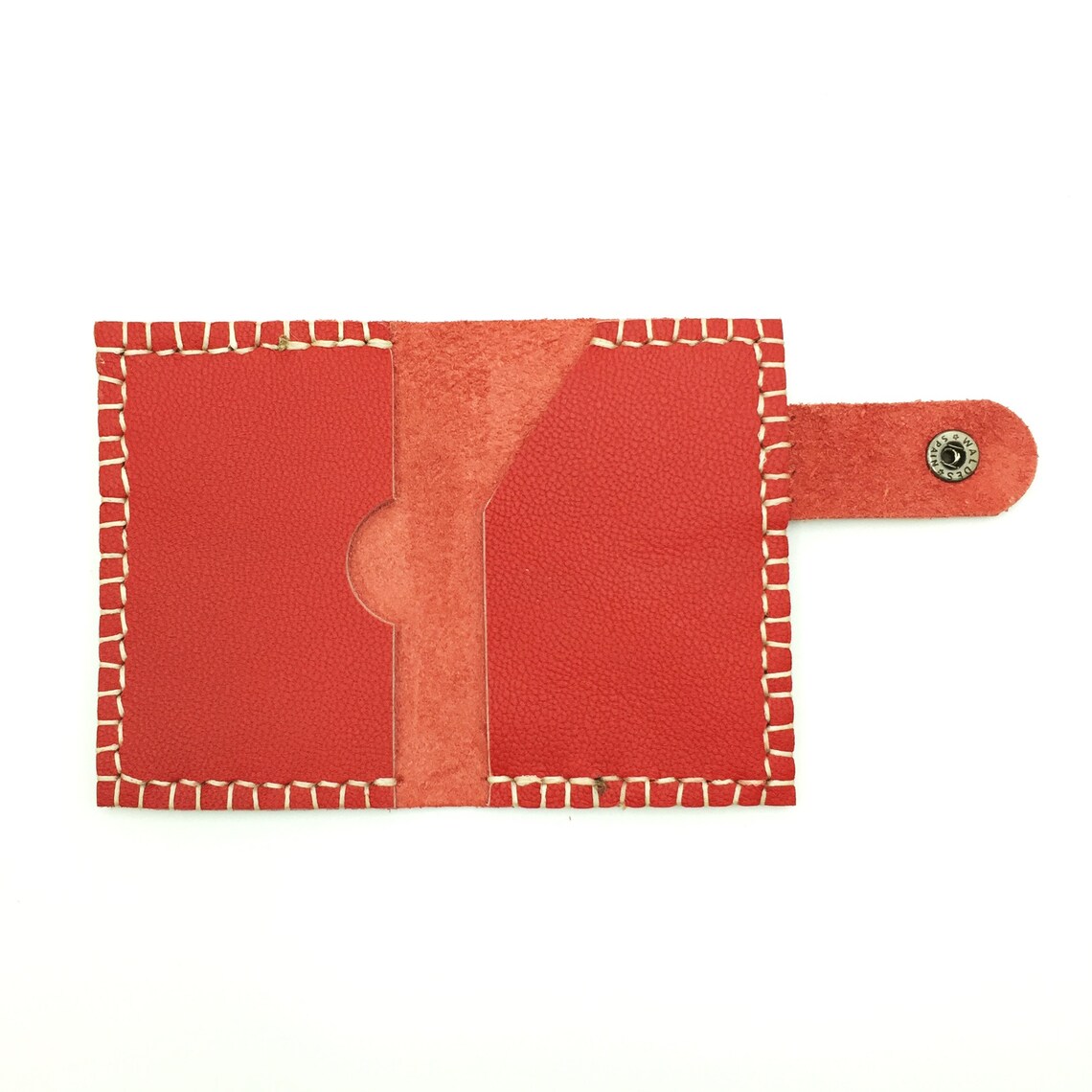 Colorful red leather card holder | Etsy