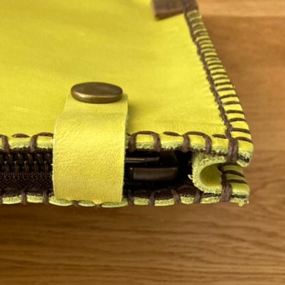 Lime Green Leather Portfolio, Colorful and Original - Etsy