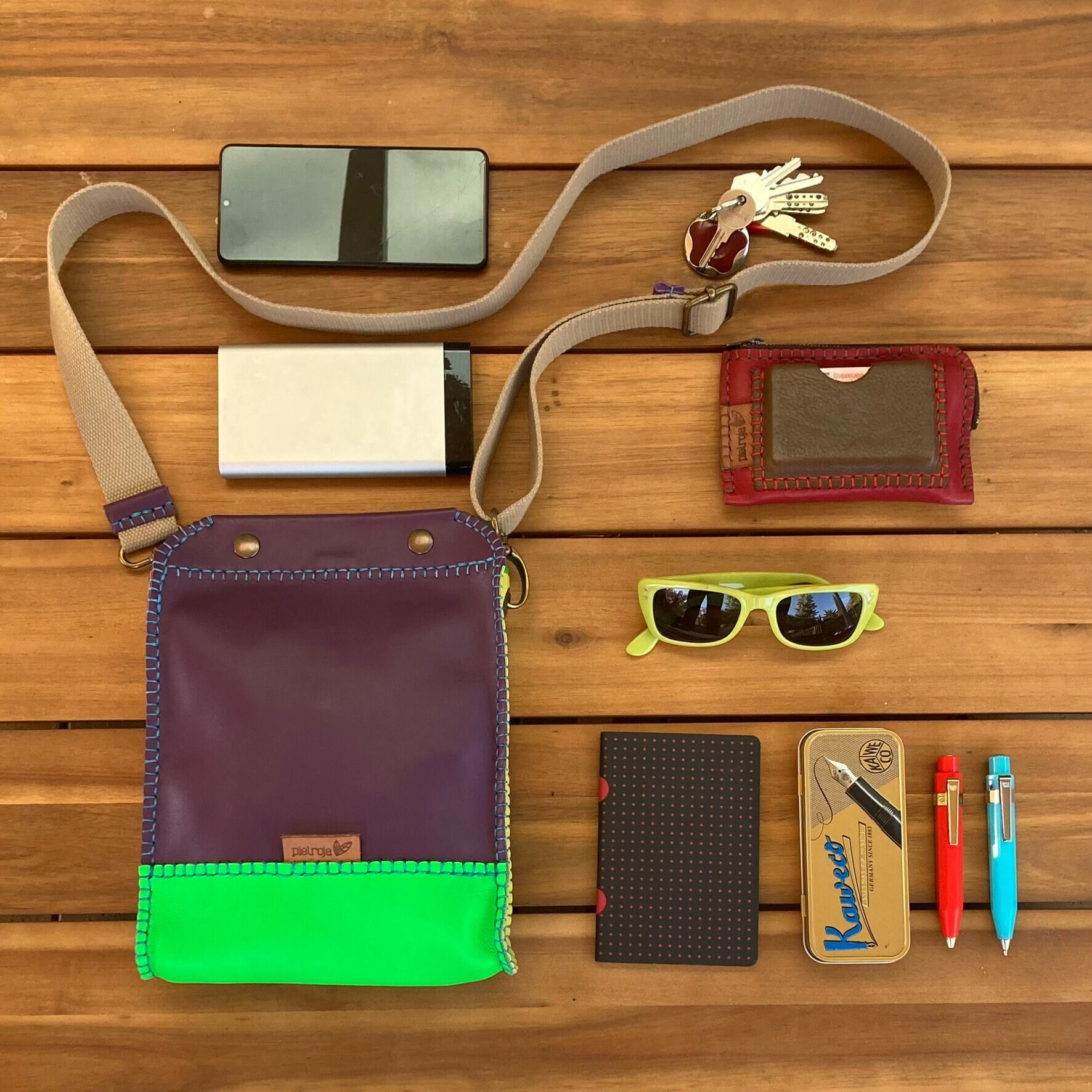 Personalized Messenger Bag, Handmade Leather Bag, Colorful Messenger ...