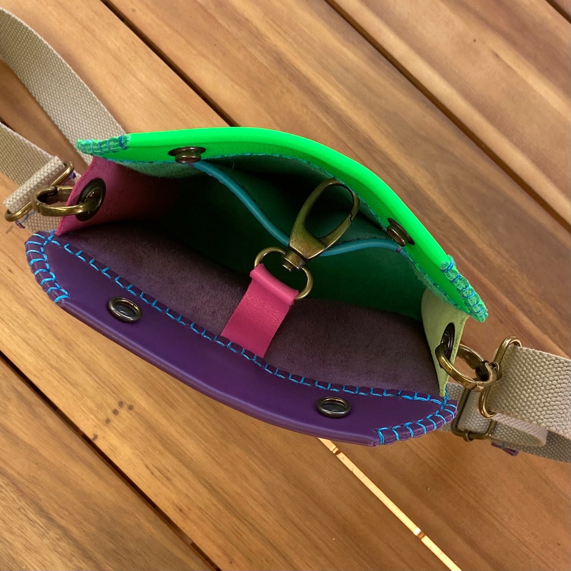 Personalized Messenger Bag, Handmade Leather Bag, Colorful Messenger ...