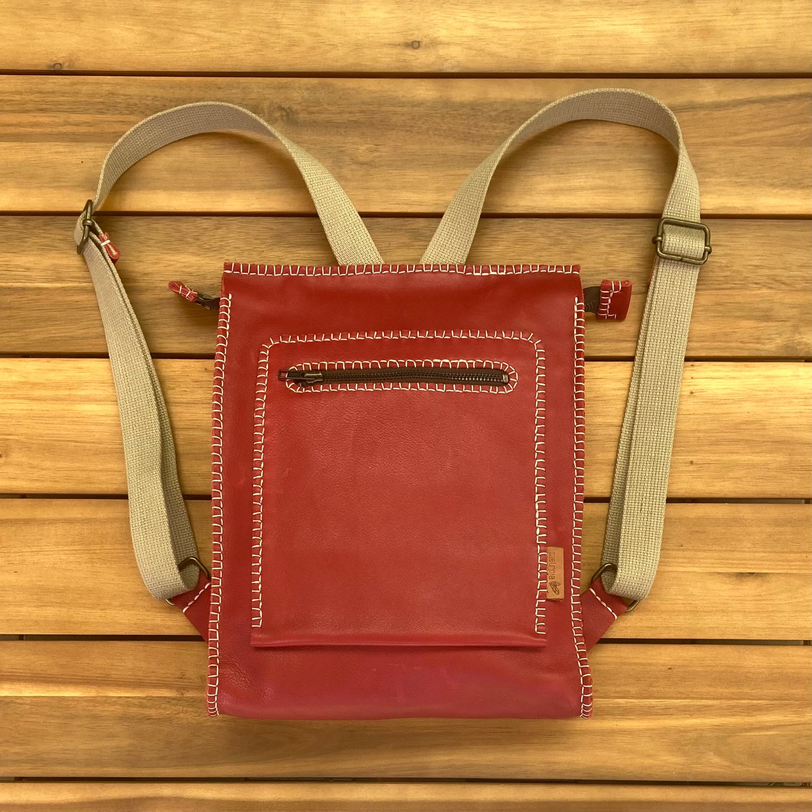 Red Urban Backpack Large Secure Backpack Safe Travel Backpack Unique ...