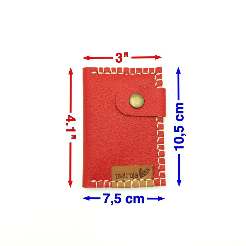 Colorful Red Leather Card Holder - Etsy