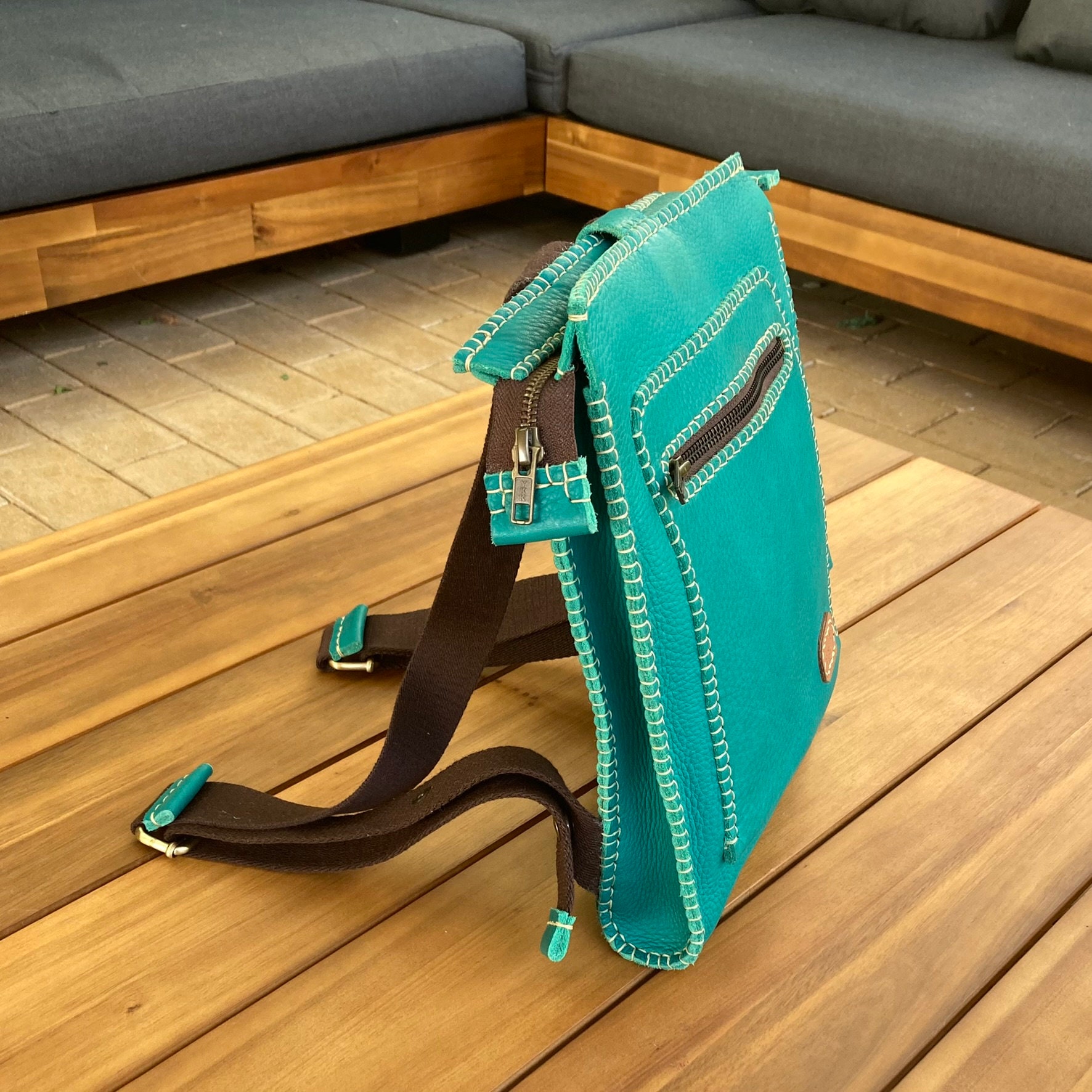 Green Leather Backpack · Travel Safely Backpack · Youthful Original ...