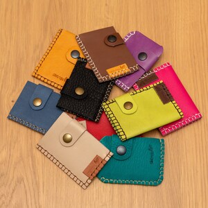 Colorful Red Leather Card Holder - Etsy