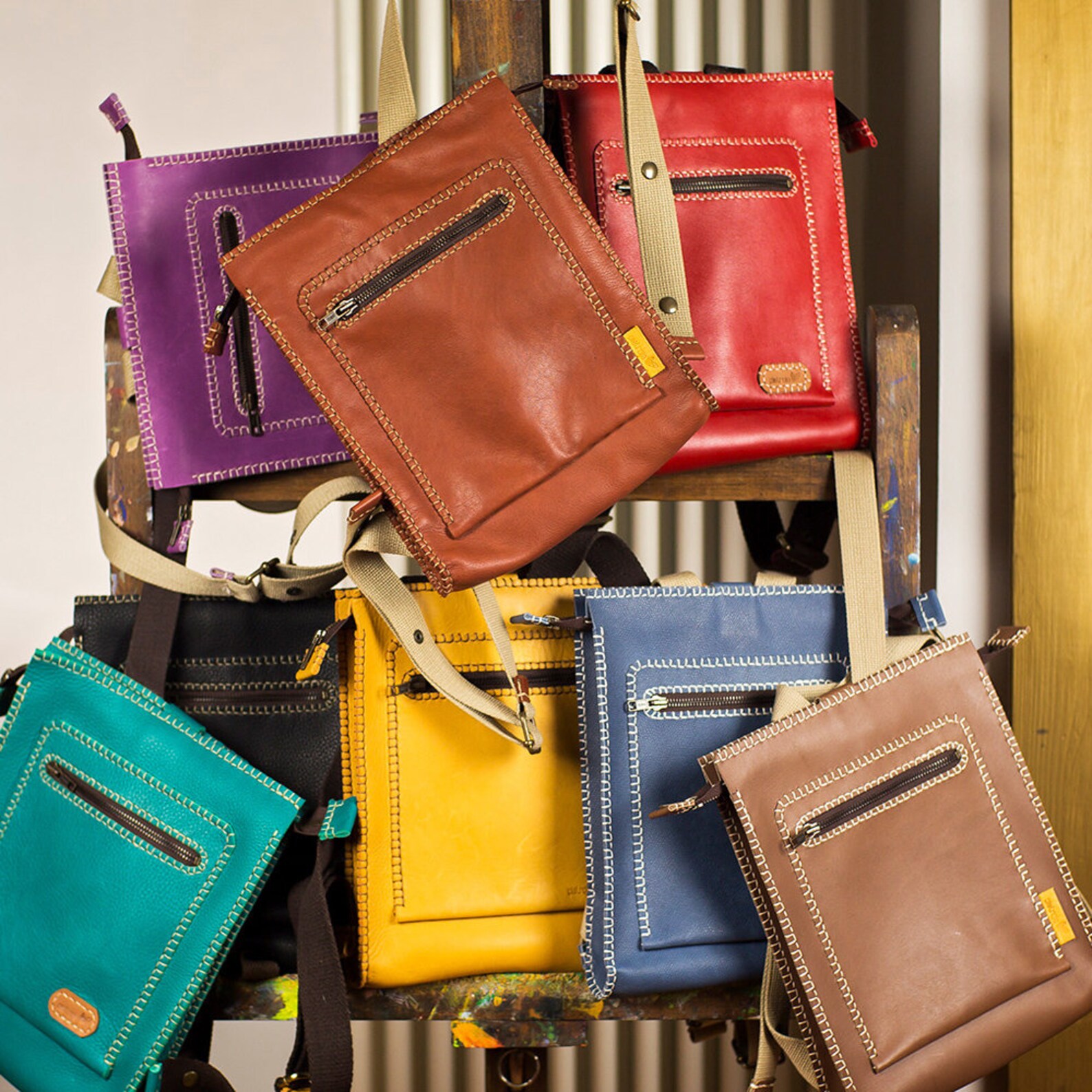 Green Leather Backpack · Travel Safely Backpack · Youthful Original ...