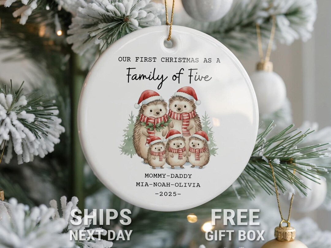 Family of Five Ornament Custom Our First Christmas as a Family of 5 ...