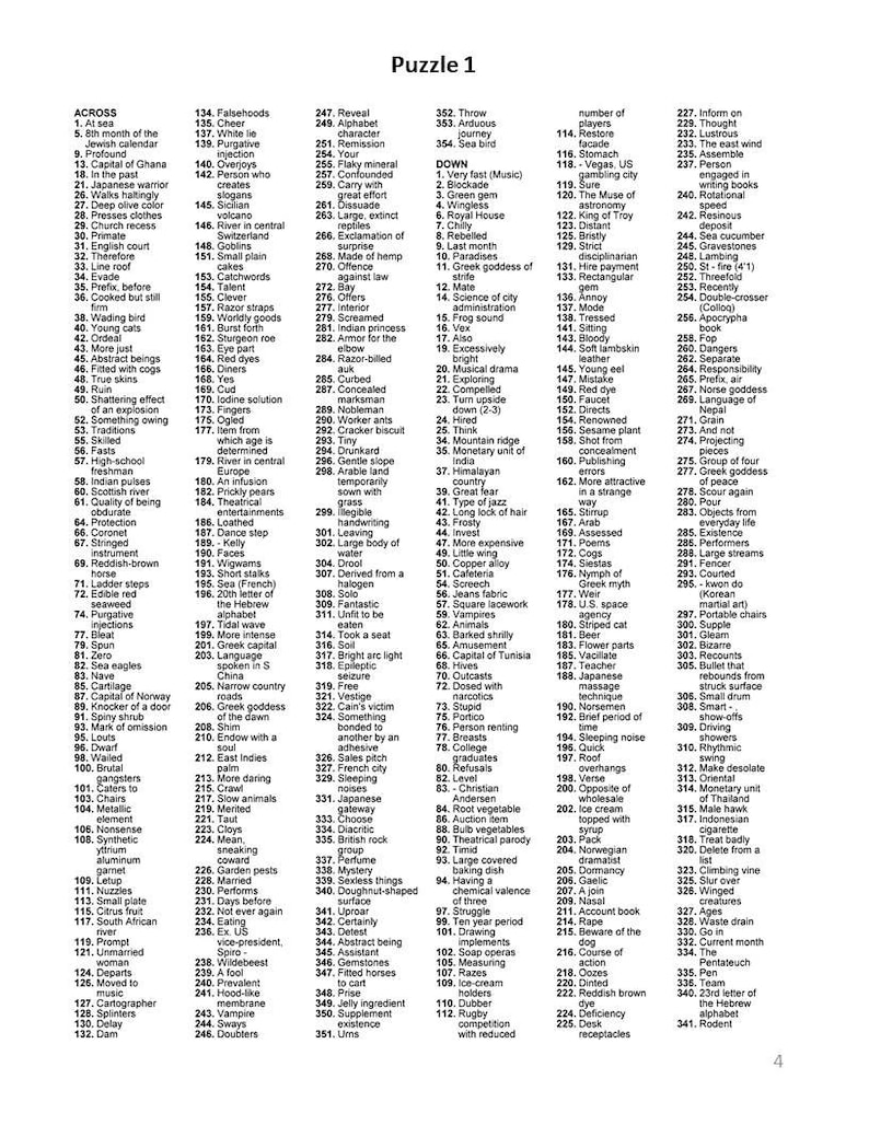 Digital Download 40 Printable Giant Crossword Puzzles for - Etsy Canada