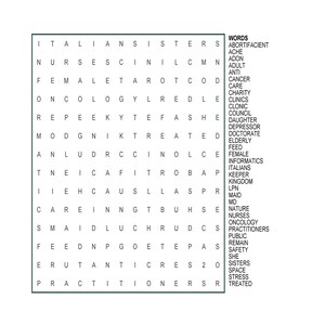 100 Word Search Puzzles for Nurses With Solutions, Digital Download ...