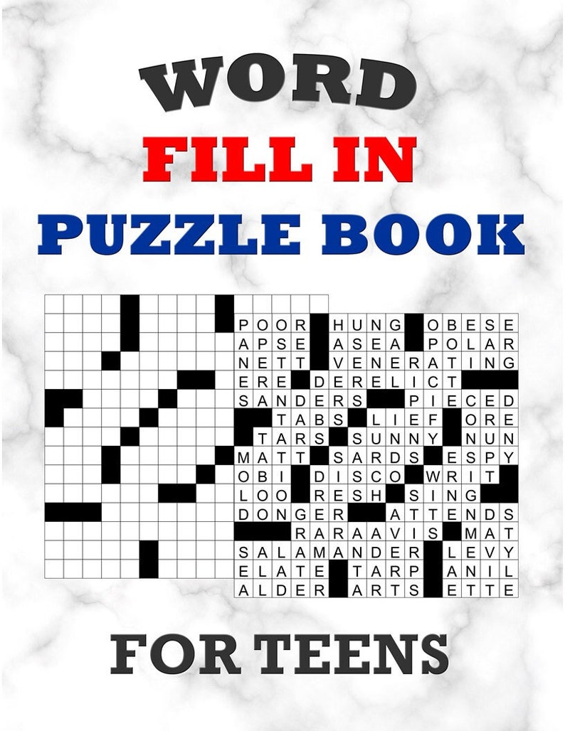 Digital Download 100 Printable Word Fill in Puzzle Book for - Etsy