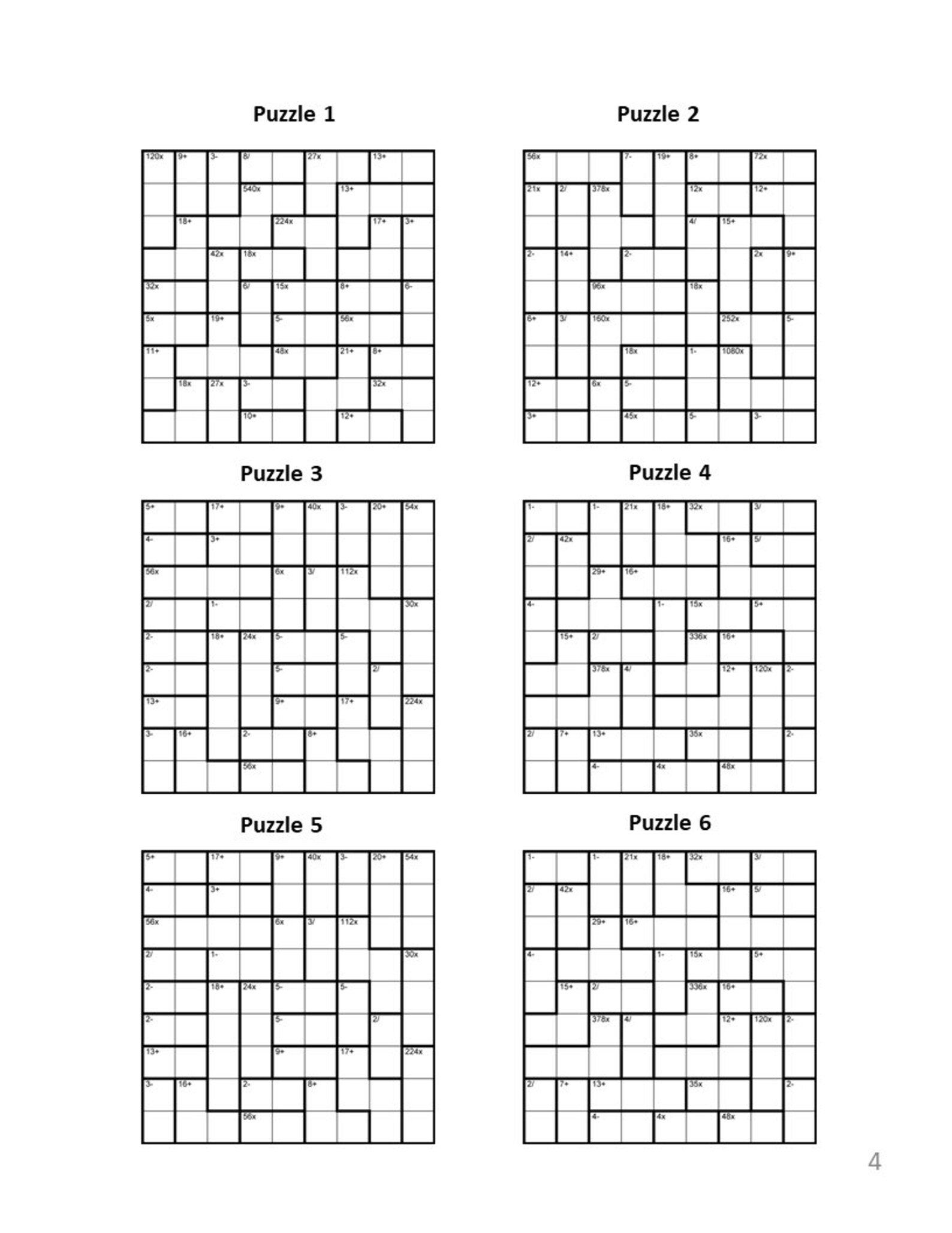 Math Sudoku Puzzles Digital Download Hard Level 9x9 Grid 300 | Etsy
