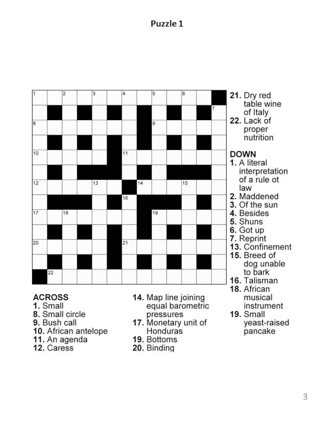 Digital Download 100 Printable British Crossword Puzzles for - Etsy