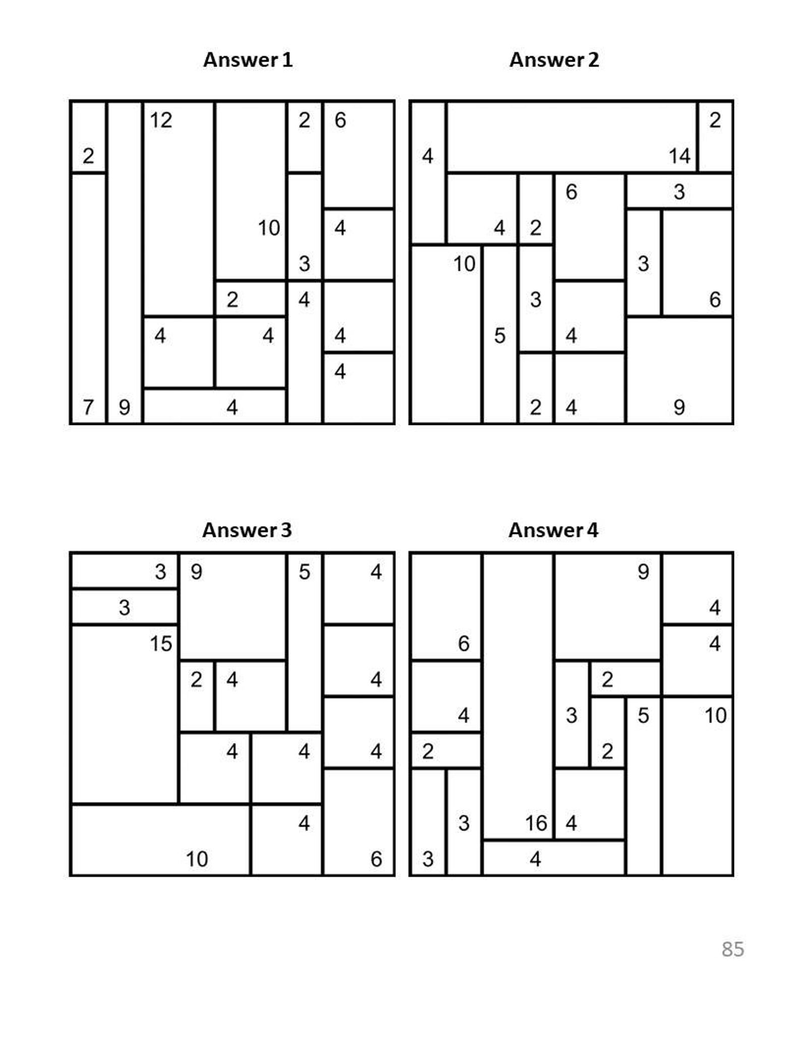 Shikaku Logic Puzzle Printable Digital Download Games 160 | Etsy