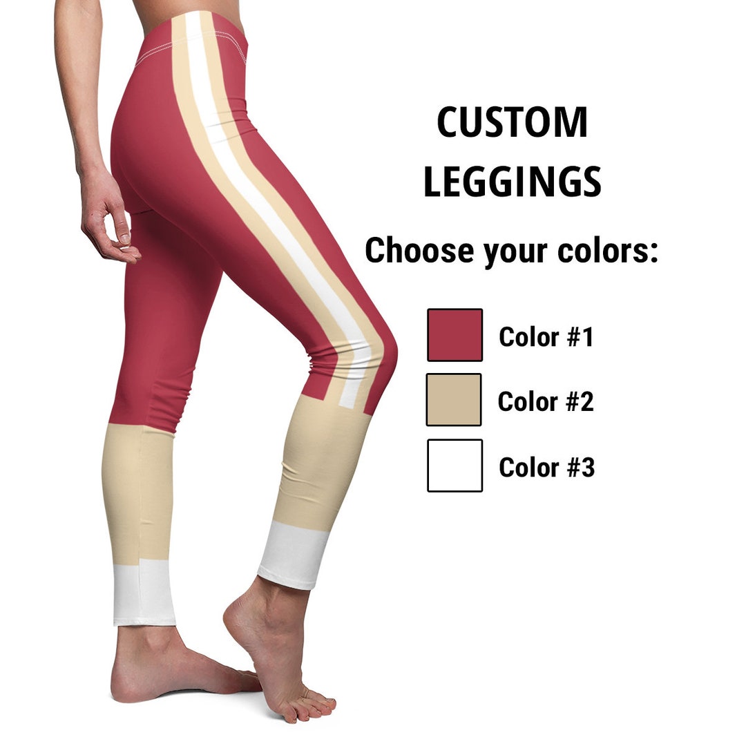 Custom Leggings for Women Personalized 3-colors Striped - Etsy