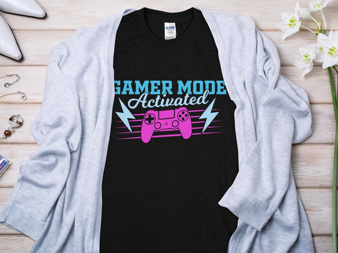 Gamer Mode Activated T-shirt, Cool Gaming Tee, Vintage Style Gamer ...