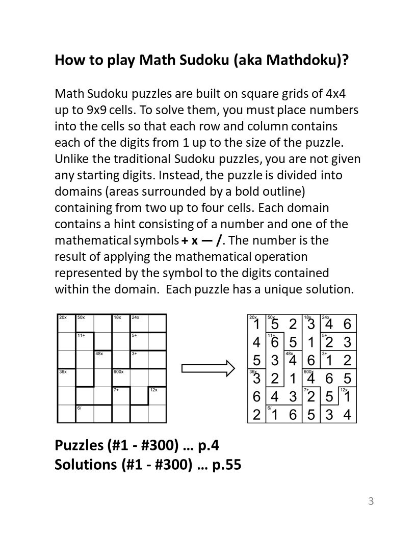 Math Sudoku Puzzles Digital Download Medium Level 6x6 Grid - Etsy UK