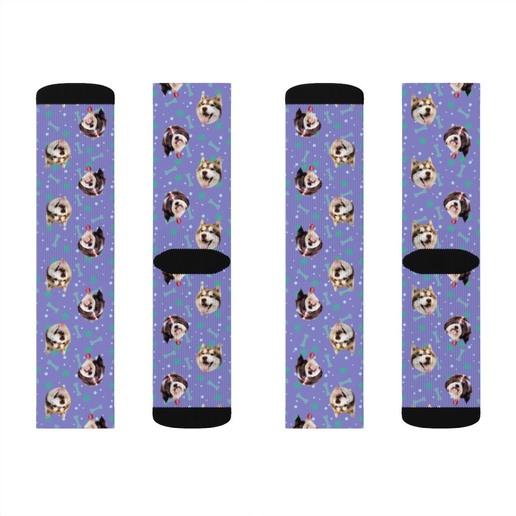 Custom Dog Faces Socks Put Your 2 Dogs on Socks Personalized - Etsy